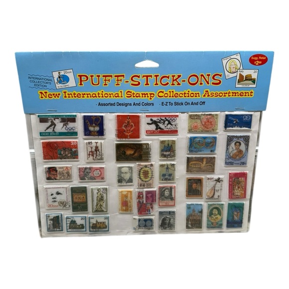 Puff stick ons | Other | Vintage Puffstickons International Stamp ...